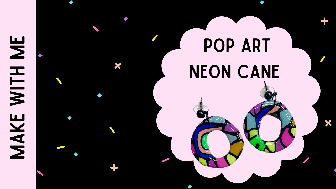 Pop Art Slab - Bright Contemporary Polymer Clay Cane - YouTube
