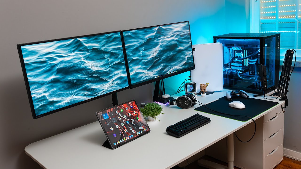 My Minimal Productivity/Gaming Setup! PC + PS5! - YouTube
