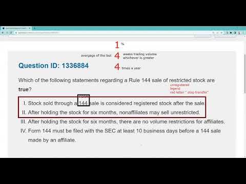 Series 7 Exam Prep - Rule 144 Turning Unregistered (Restricted) stock into Registered Stock ...