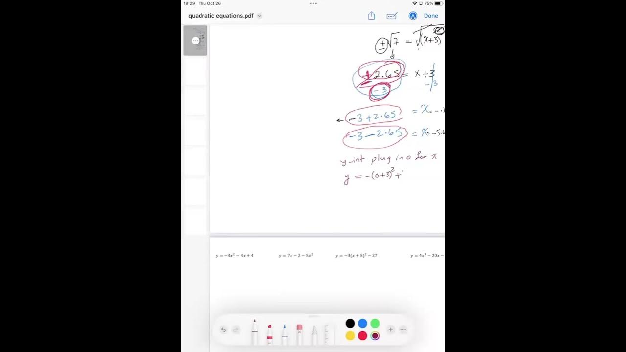 Quadratic functions in Standard form - YouTube