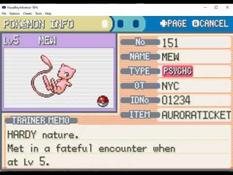 How to get a obeying mew in firered and leafgreen - YouTube