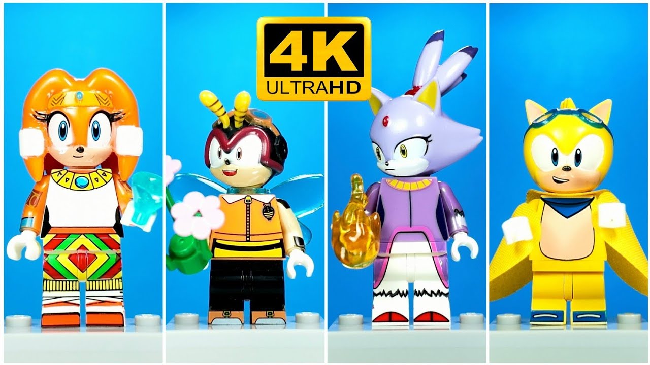 4K LEGO SONIC The Hedgehog Unofficial Knockoff Minifigures BLAZE RAY ...