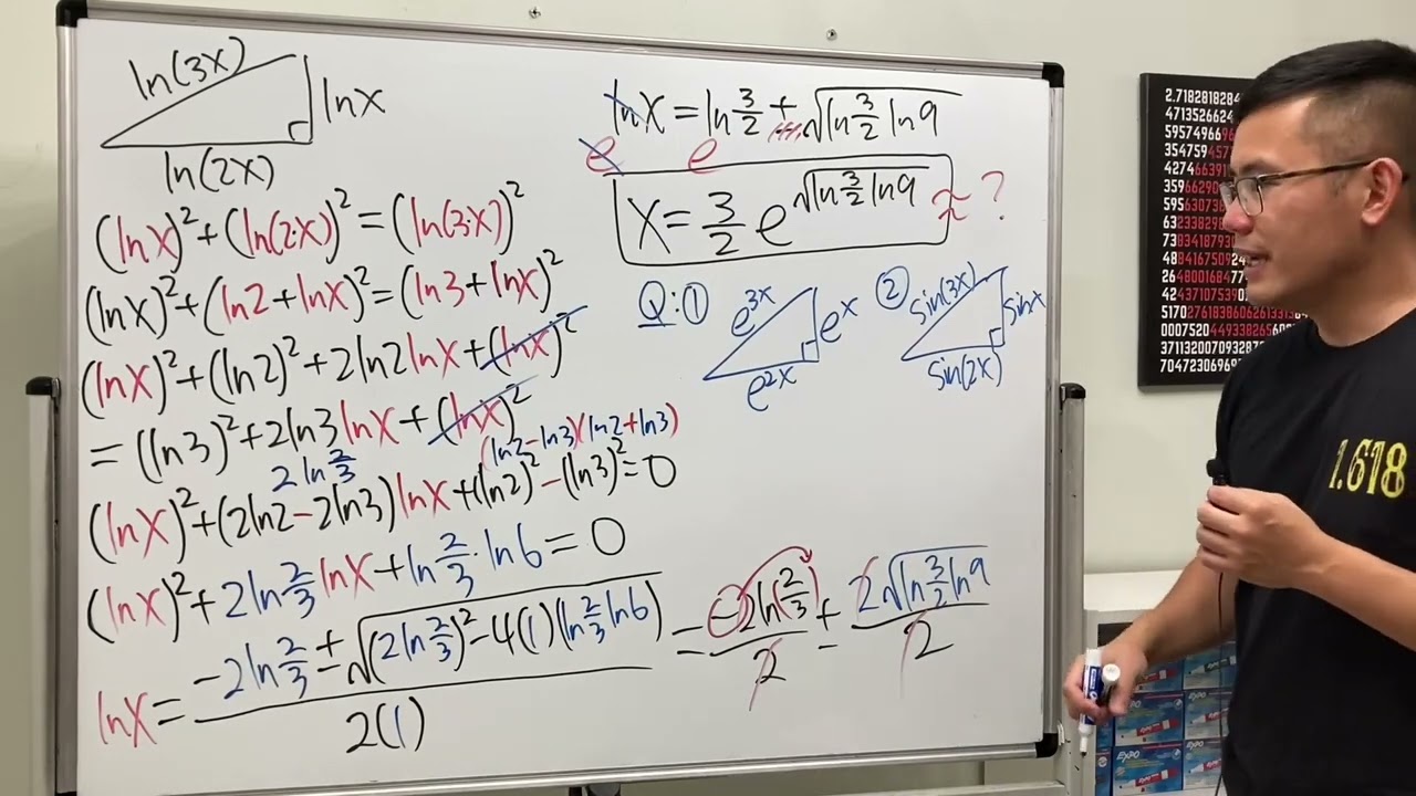 The logarithm triangle problem (extended ending) - YouTube