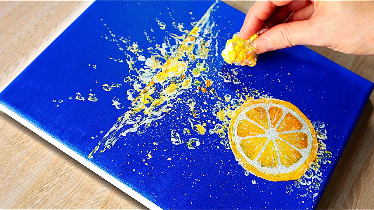 Fun Bubble Lemon Acrylic Painting in only 1 Hour! Quick and Easy for ...