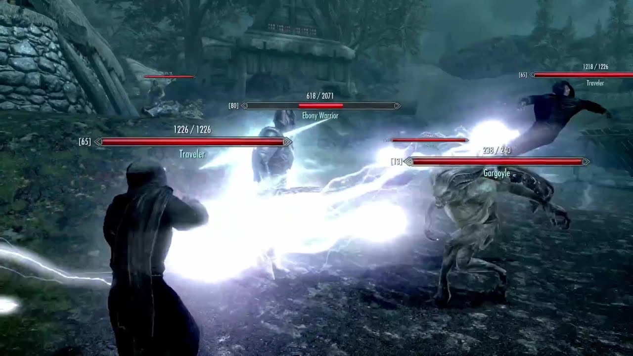 Skyrim Battles - Traveler Vampire vs. Pyromancer, Nightmaster Vampire ...