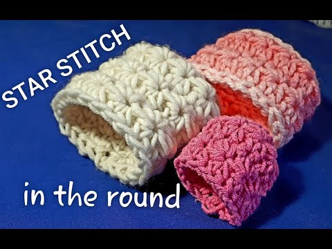 STAR STITCH IN THE ROUND - YouTube