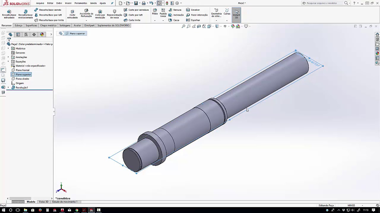 Desenhando um Eixo no Solidworks - YouTube