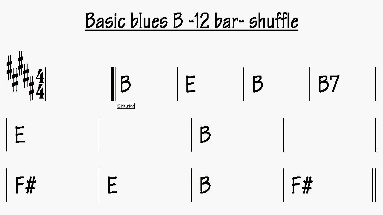 Basic blues B - 12 bar - shuffle play along backing track - YouTube
