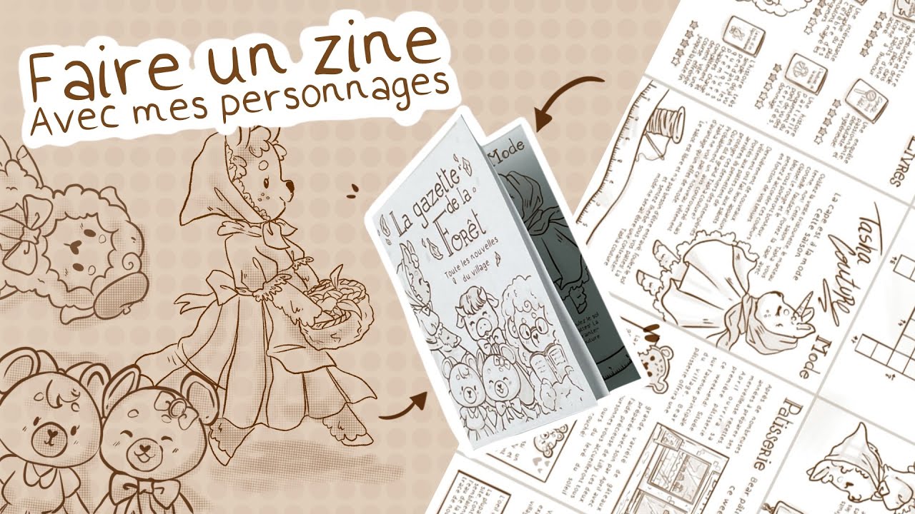 Petit tuto fabriquer un zine avec mes personnages (I make a zine with ...