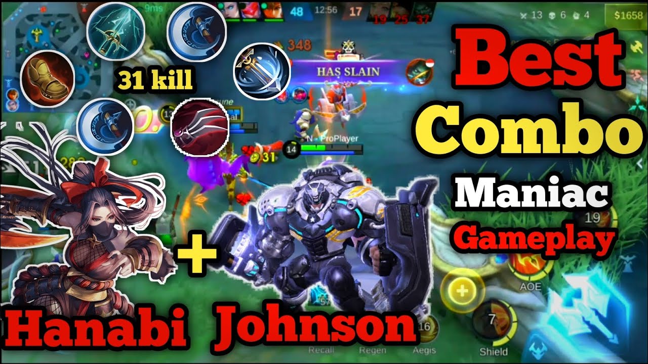 Hanabi AND Johnson Best Combo | Mlbb | Mobile Legends | 31 kill ...