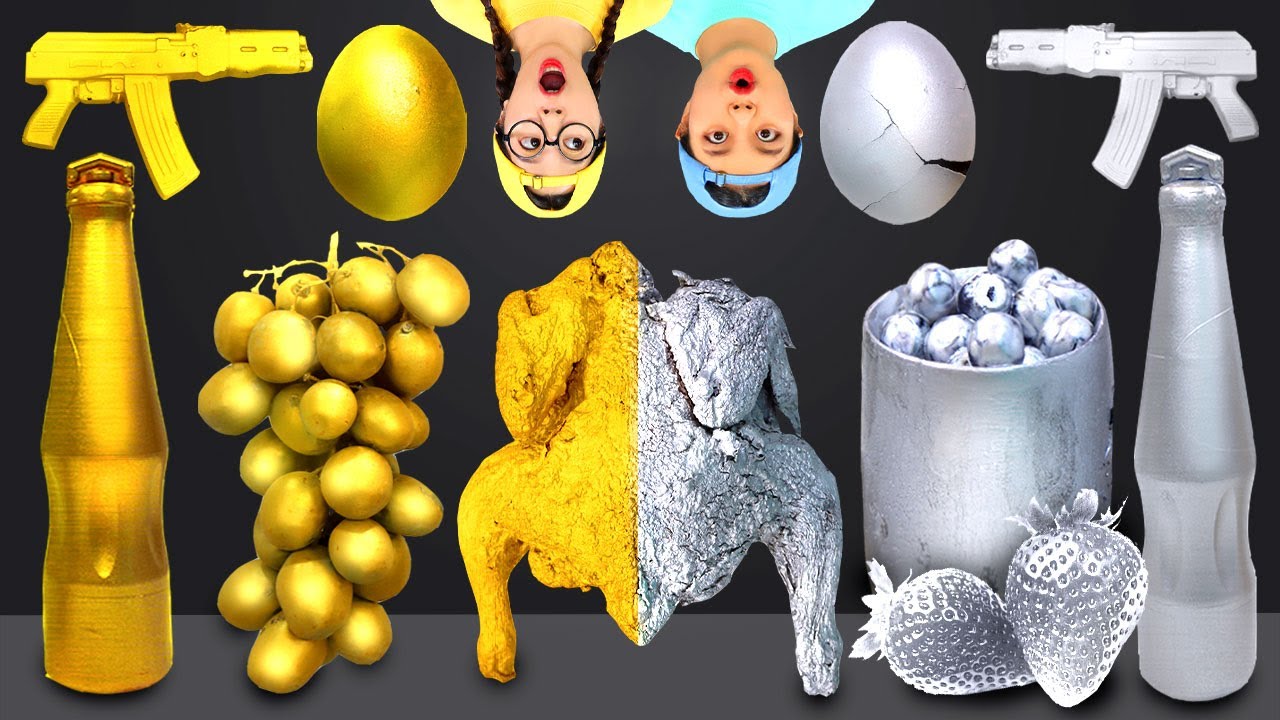 Gold Food VS Silver Food Challenge 금색 은색 음식 챌린지 TIMI 티미 - YouTube