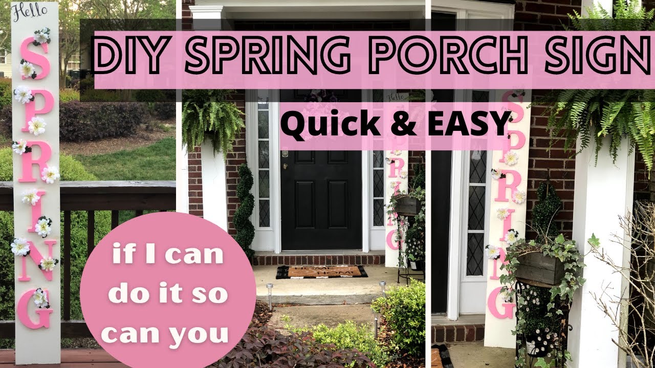 DIY SPRING PORCH SIGN / SPRING SIGN / PORCH SIGN DIY - YouTube