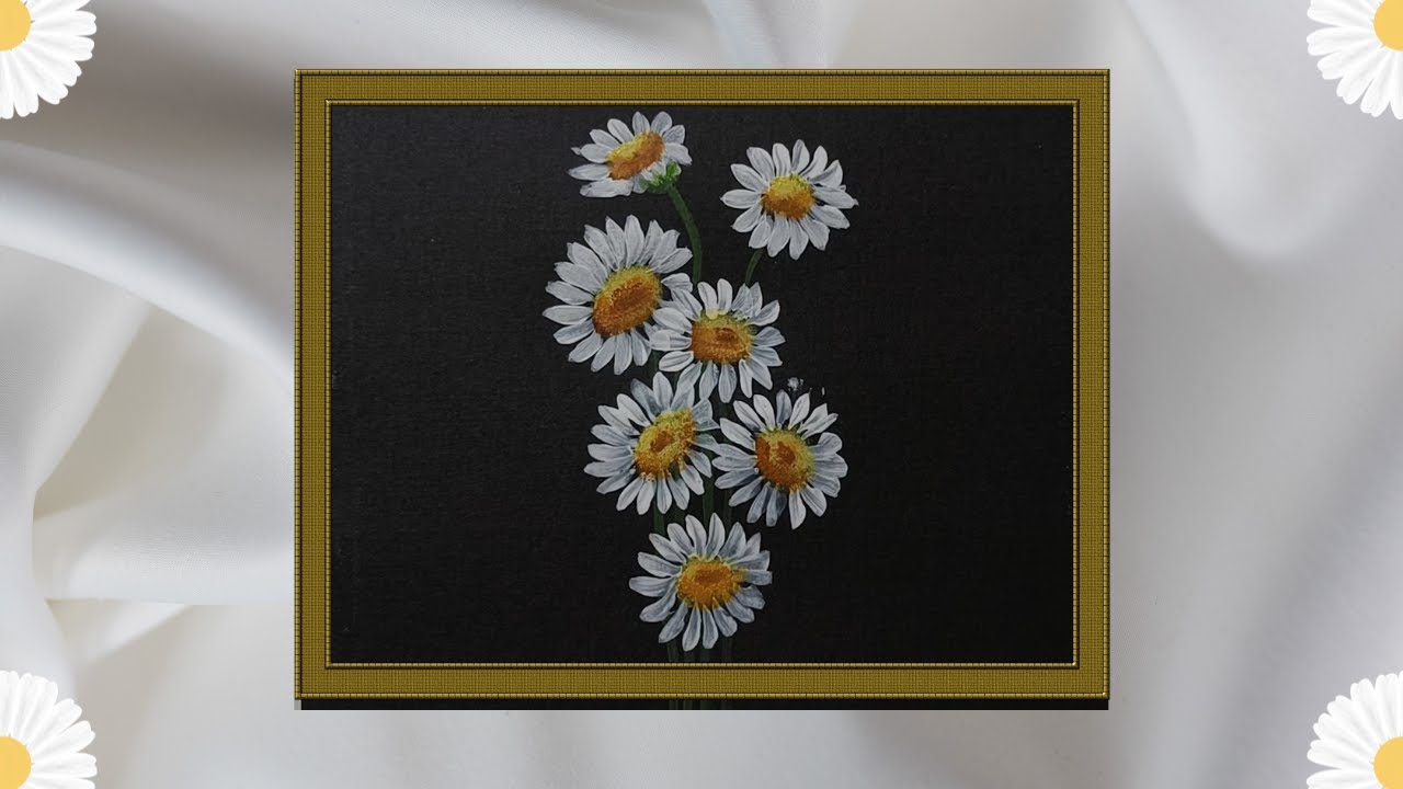 Daisy Flower Acrylic Painting | Step by Step Daisy Flower Acrylic ...