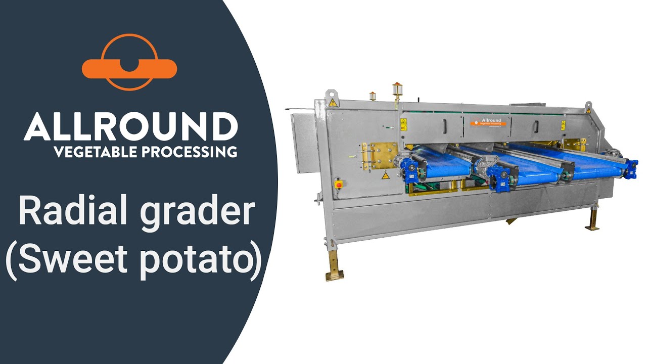 Radial grader - sweet potatoes | Allround Vegetable Processing - YouTube