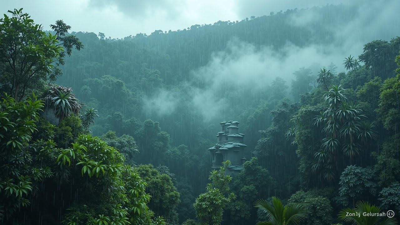 Calm Jungle Piano Rain Music for Anxiety Relief | Relaxing Piano ...