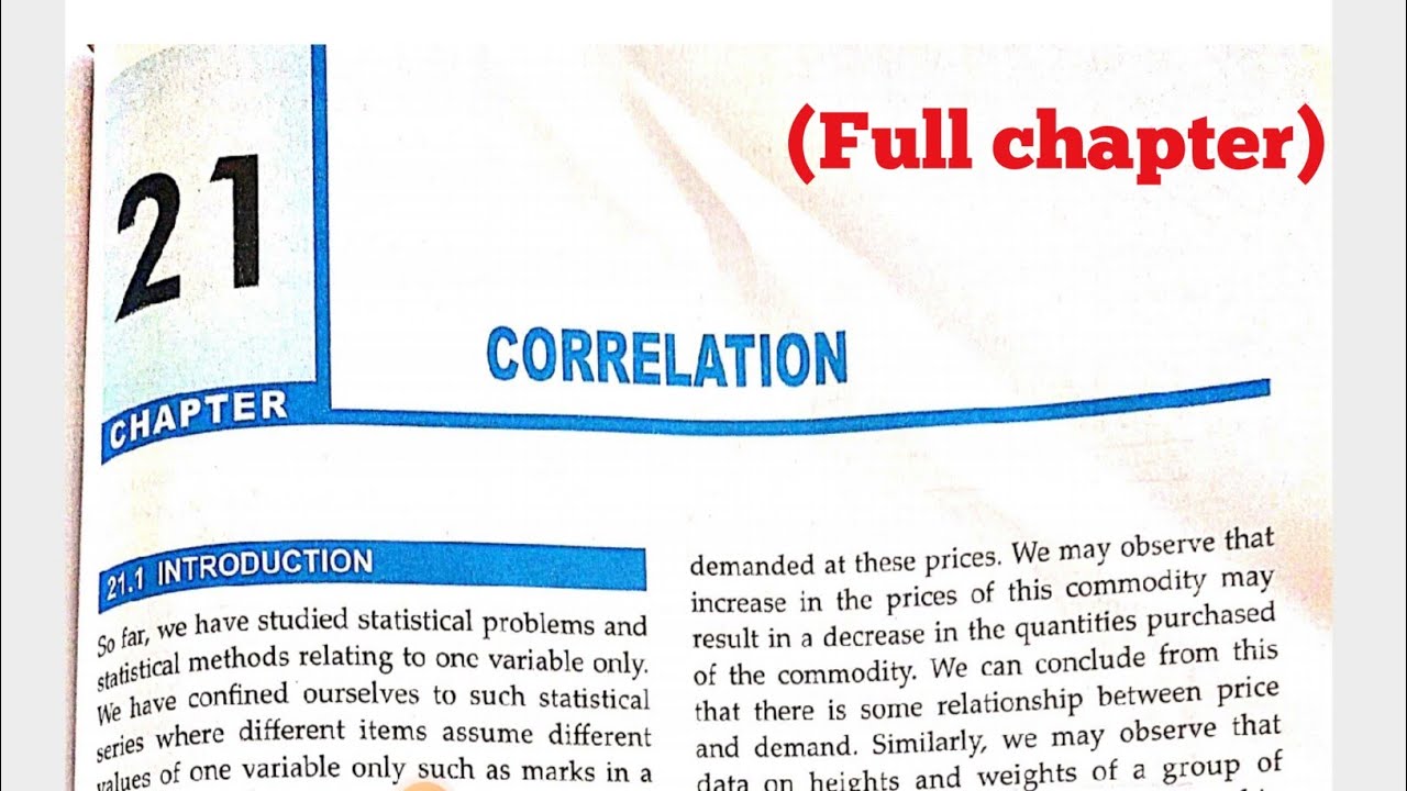 Correlation ( full chapter ) || isc economics || class 11 || 2020-2021 ...