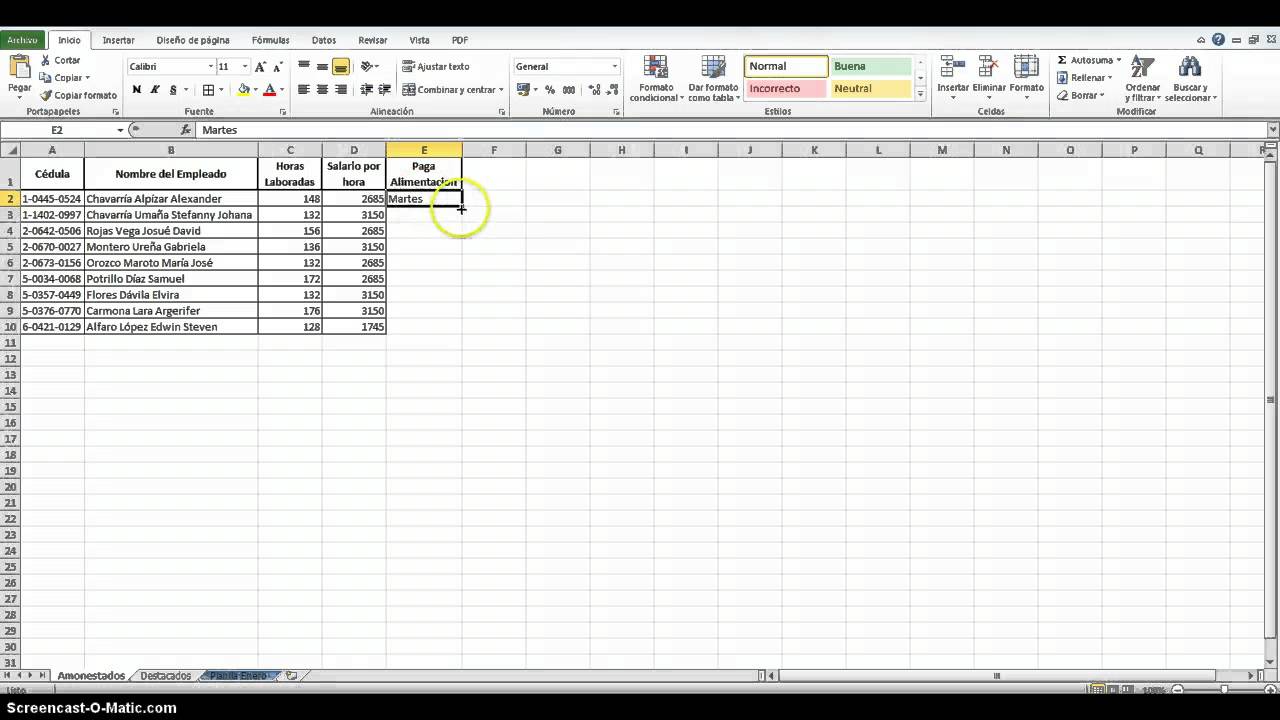 Tarea 2 Excel. rubros 5 - YouTube