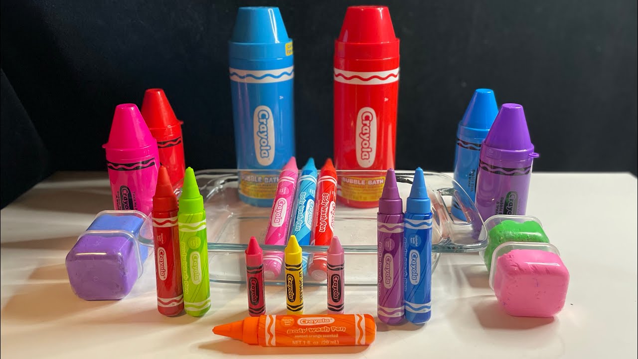 Satisfying ASMR Slime Mixing!! Crayola and Rainbow 🌈 Slime mixing ...