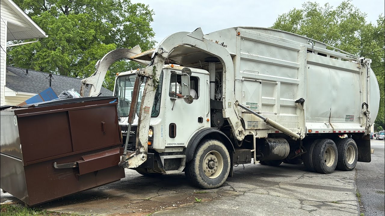 Trinity Disposal Mack MR McNeilus Century Atlantic Garbage Truck on Commercial - YouTube