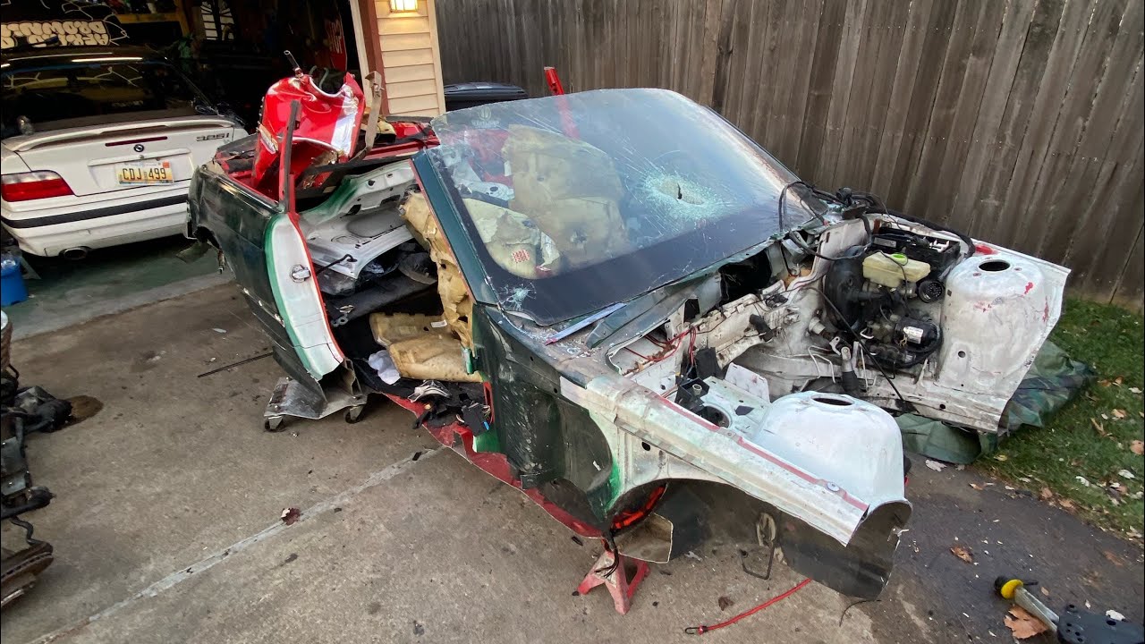 Crashed e36 gone progress on the new one - YouTube