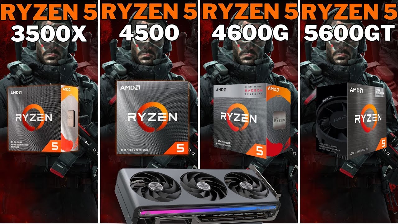 R5 3500X vs R5 4500 vs R5 4600G vs R5 5600GT - RX 7800XT - YouTube