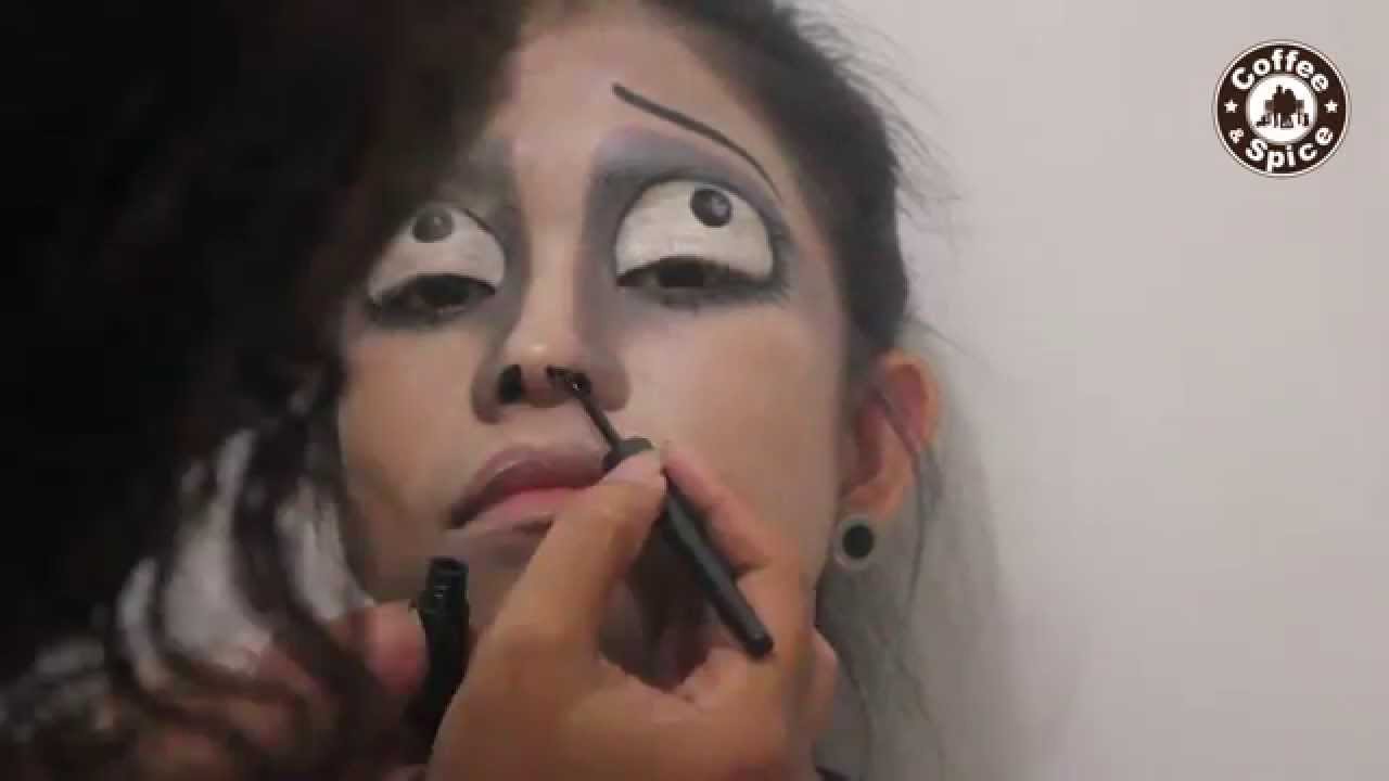 How to make easy halloween costume makeup: Corpse Bride - YouTube