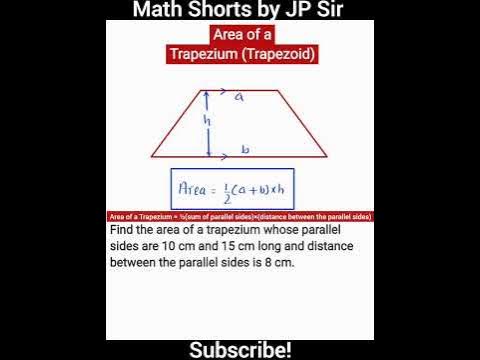 Area of a Trapezium ( Hindi / English ) | Maths Shorts by JP Sir # ...