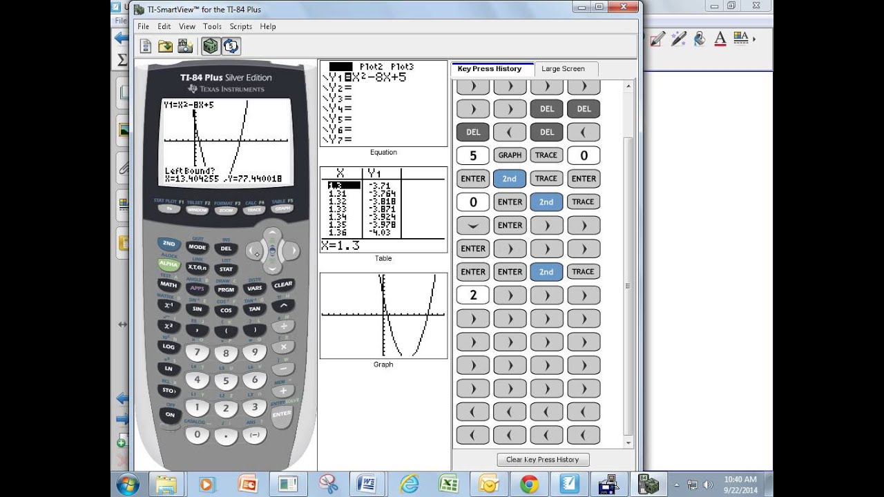 Gcalc calculating x int - YouTube