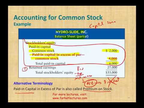 Issuing Common Stock ¦ Issuing Preferred stock ¦ Financial Accounting ...