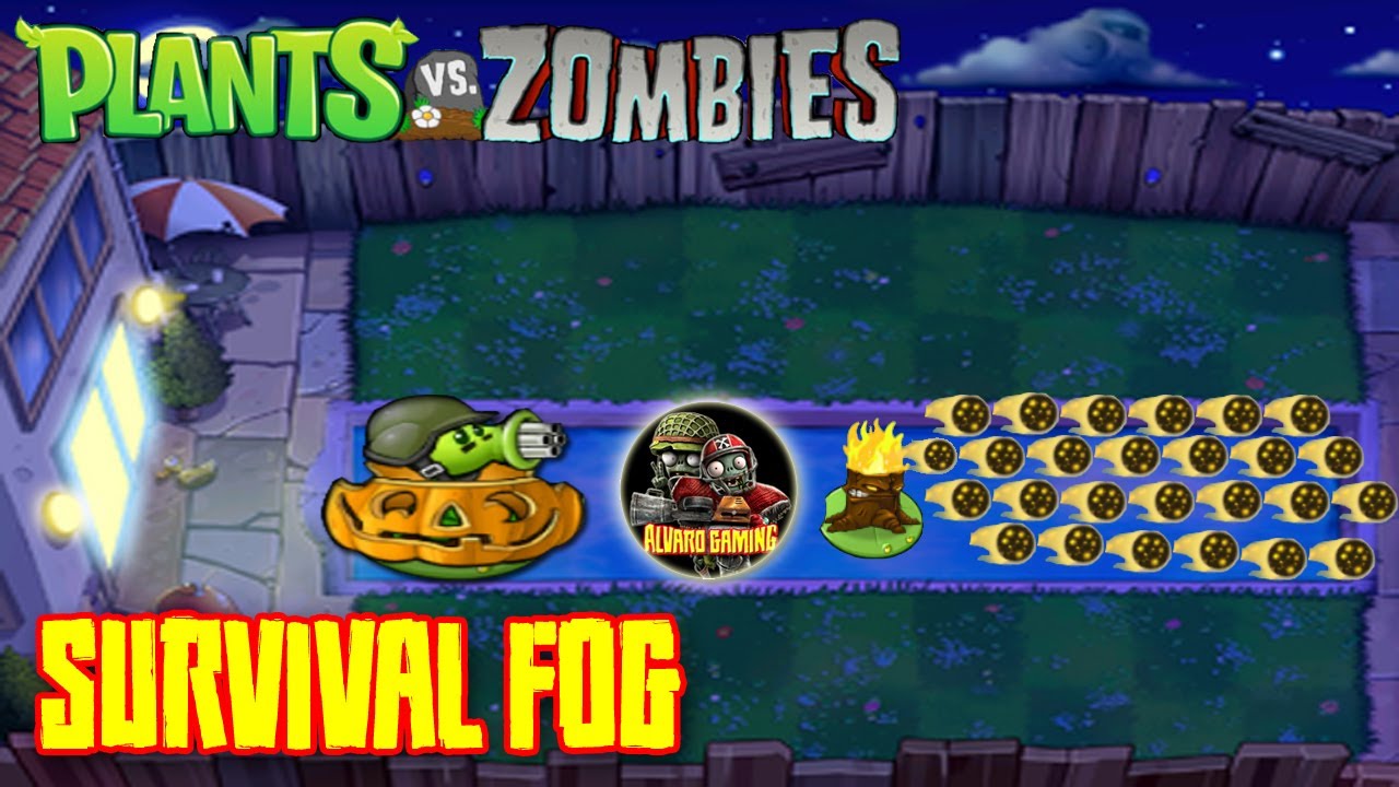 Plants Vs Zombies Survival Fog - YouTube