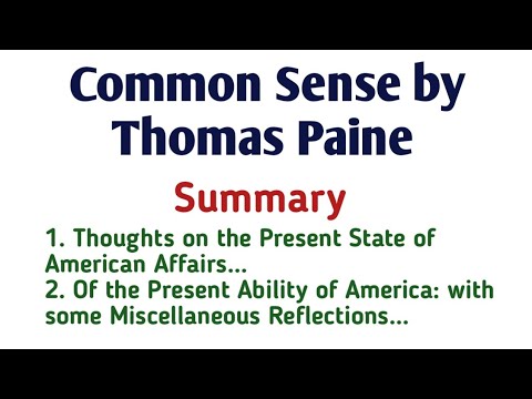 Common Sense by Thomas Paine Summary in Urdu/Hindi| Common Sense by ...