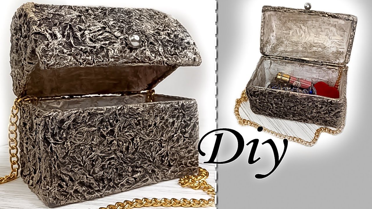 DIY Jewelry Box from Toilet Paper and Cardboard Box//How to make a ...