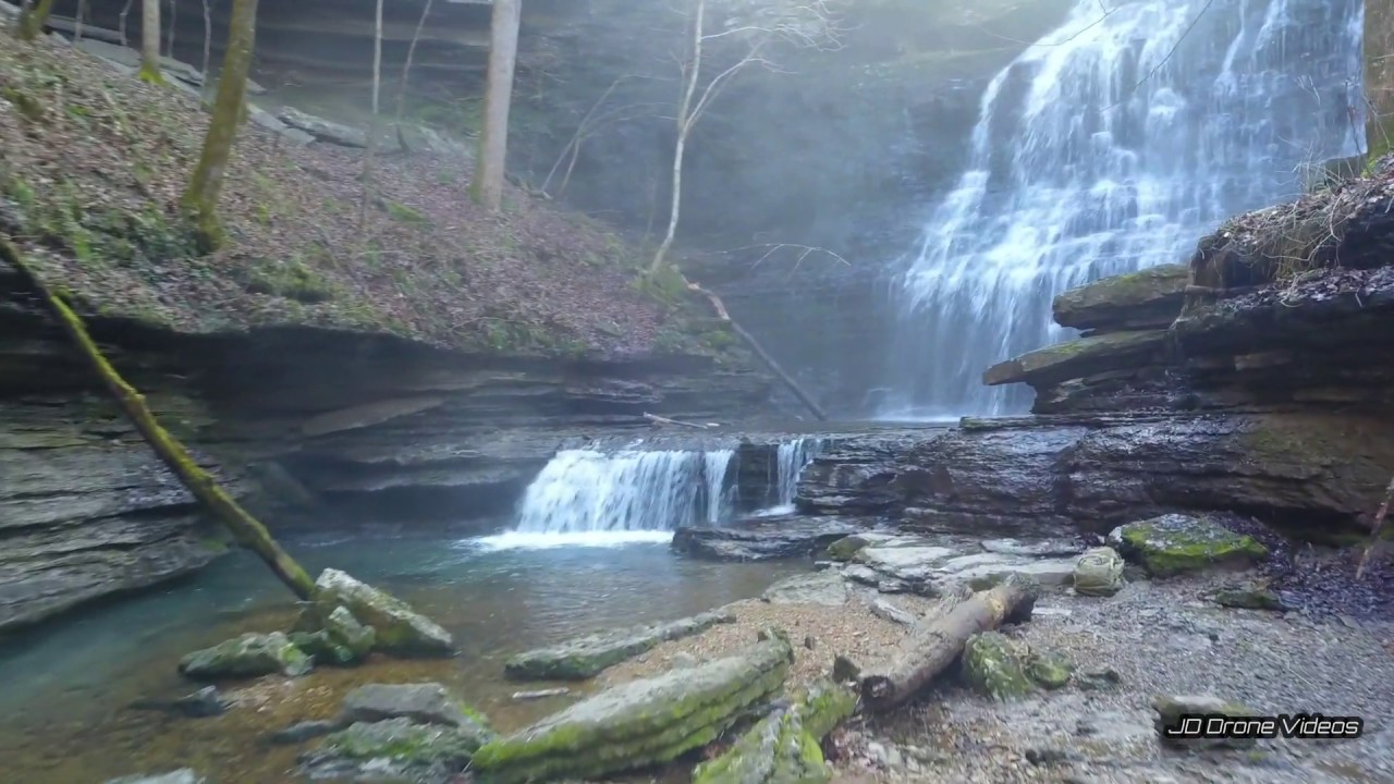 Machine Falls Winter Hike 4K Drone Video Dji Mavic Pro Platinum - YouTube