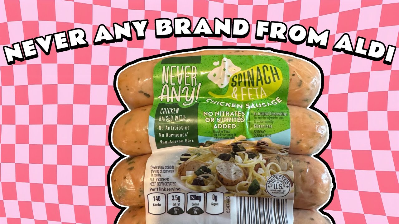 Aldi Sausage. Chicken sausage with Feta and Spinach. Never Any. - YouTube
