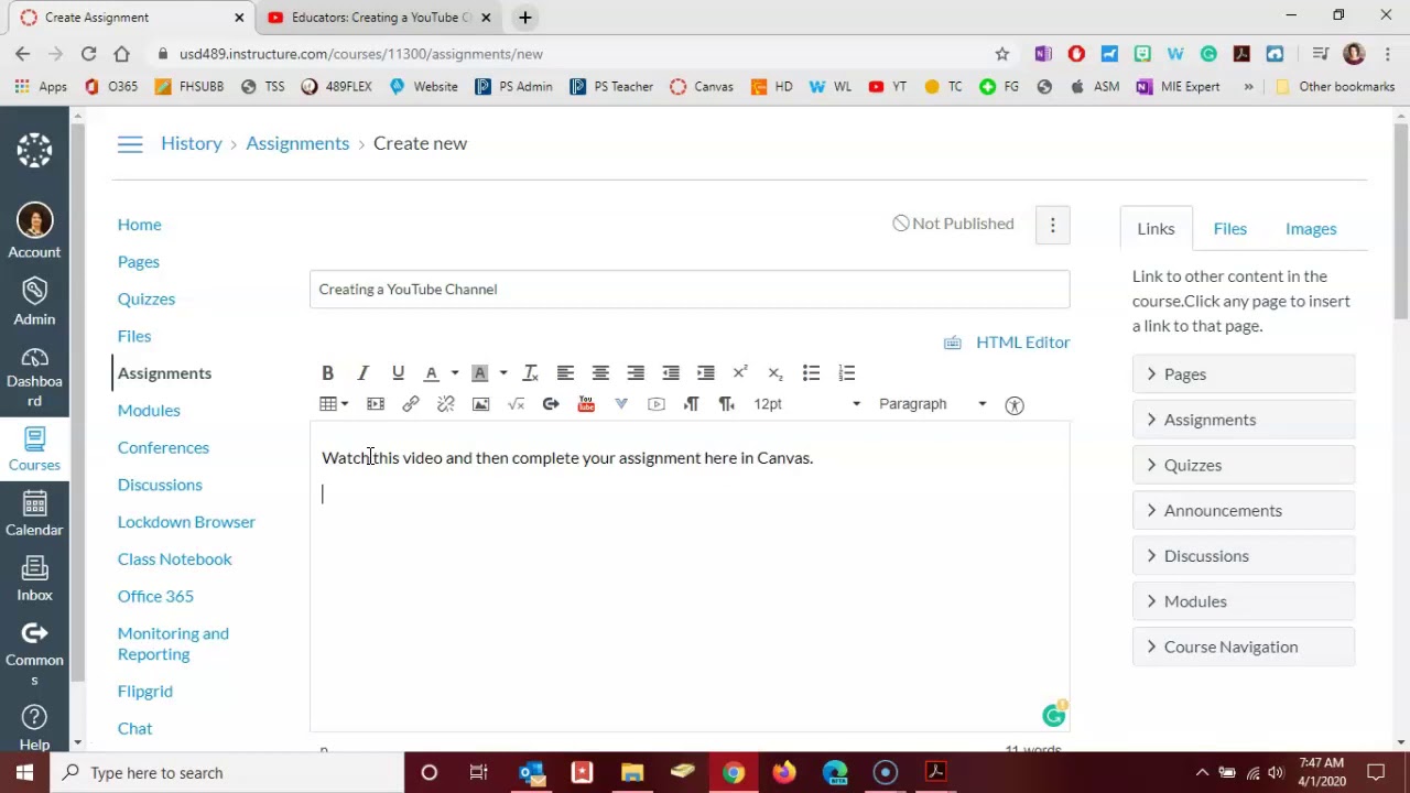 Canvas Embedding A YouTube Video In The RCE YouTube Canvas Embedding A YouTube Video In The RCE YouTube