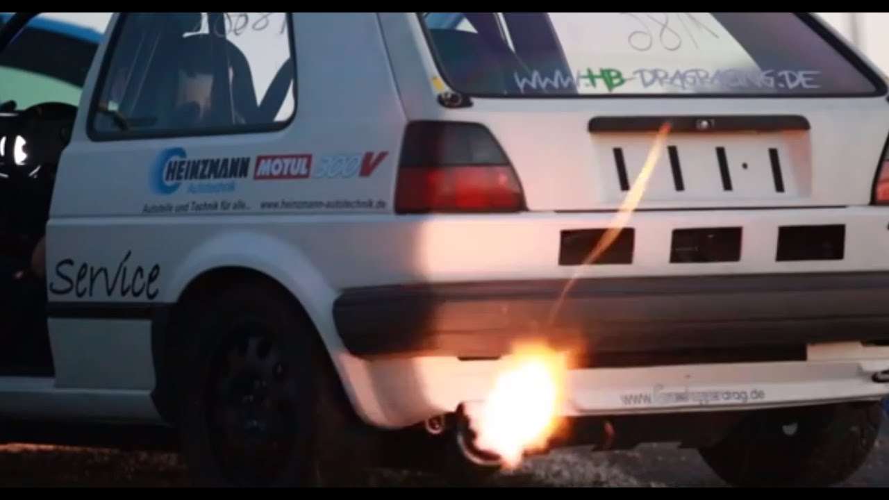 TURBO Golf MK2 4Motion R30 0-200 7,8 secs BIG FLAMES- File404.net - YouTube