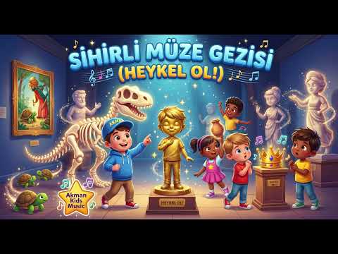 Sihirli Müze Gezisi 🏛️ Müze Haftası Şarkısı (Heykel Ol) | Eğitici Çocuk Şarkıları | Akman Kids Music