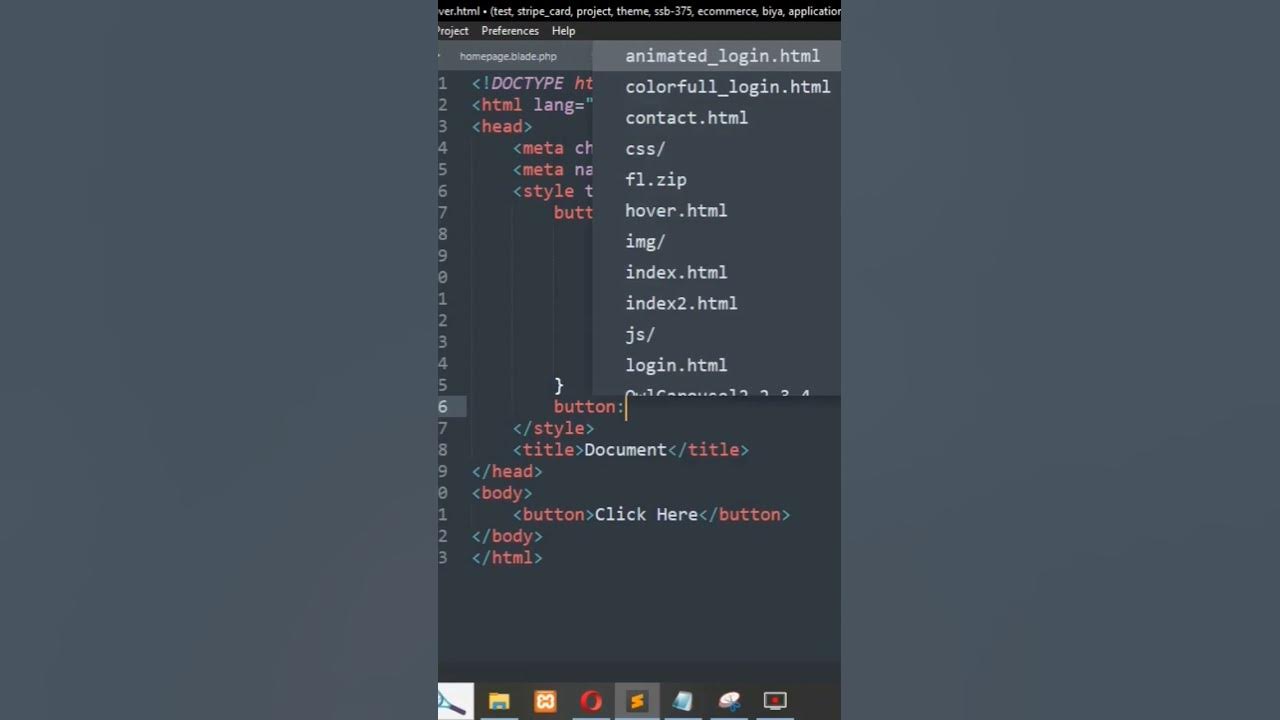 css button hover | HTML l CSS #shorts - YouTube