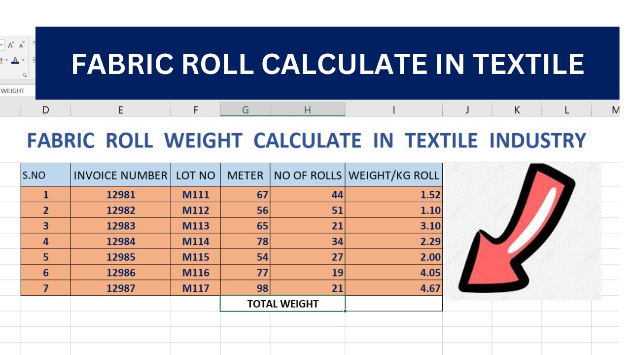 How to calculate fabric rolls weight in textile industry.... - YouTube