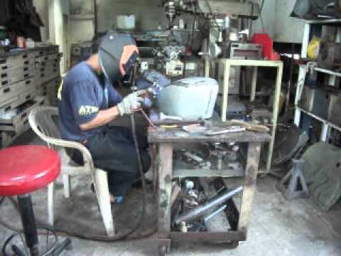 Tig welding Gas tank. - YouTube