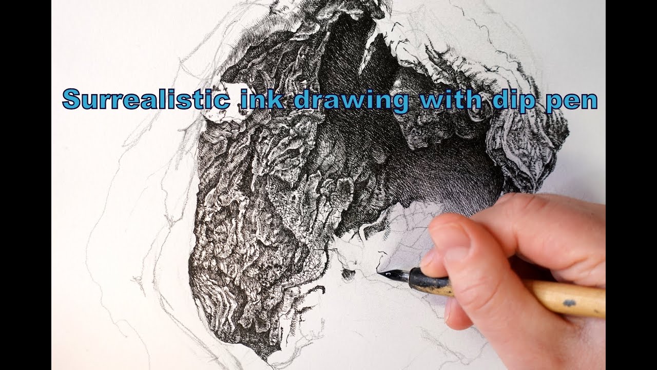 Detailed Abstract Drawing Nib Dip Pen - YouTube