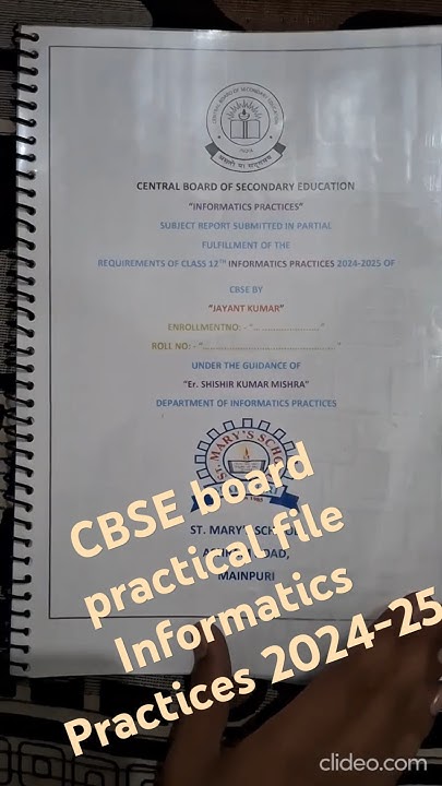 Class 12 Informatics Practices (IP) practical file #cbsepracticals # ...