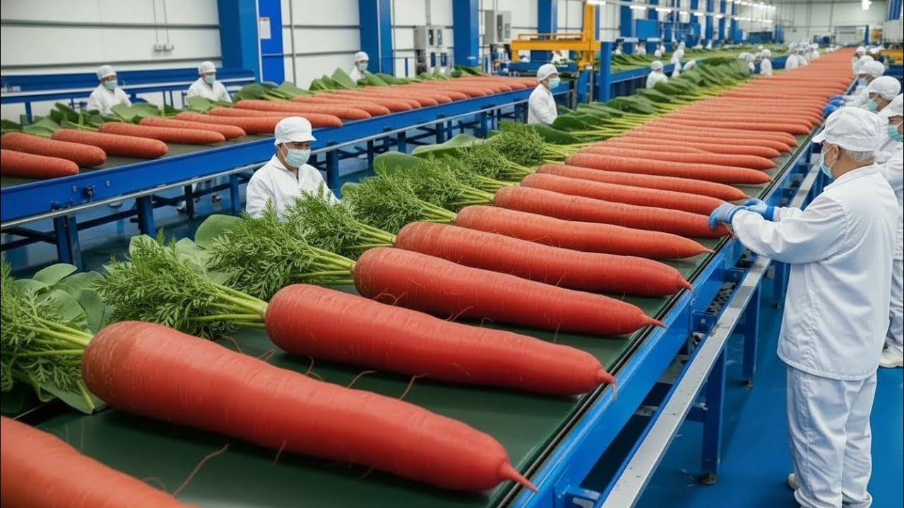 Inside the Modern Carrot Factory: How Carrots juice & Powder are made ...