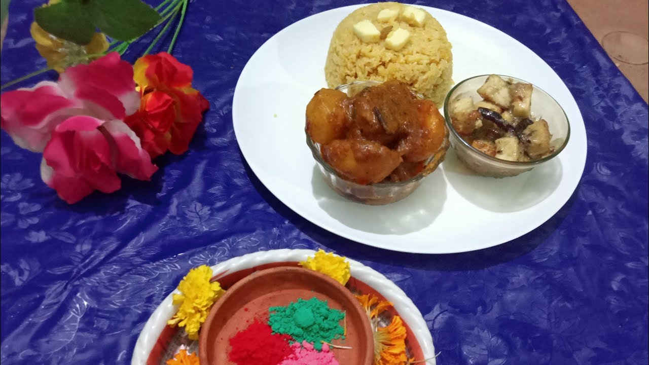 Colourful Holi Special Lunch Thali Recipe | Indian Festival Food ...