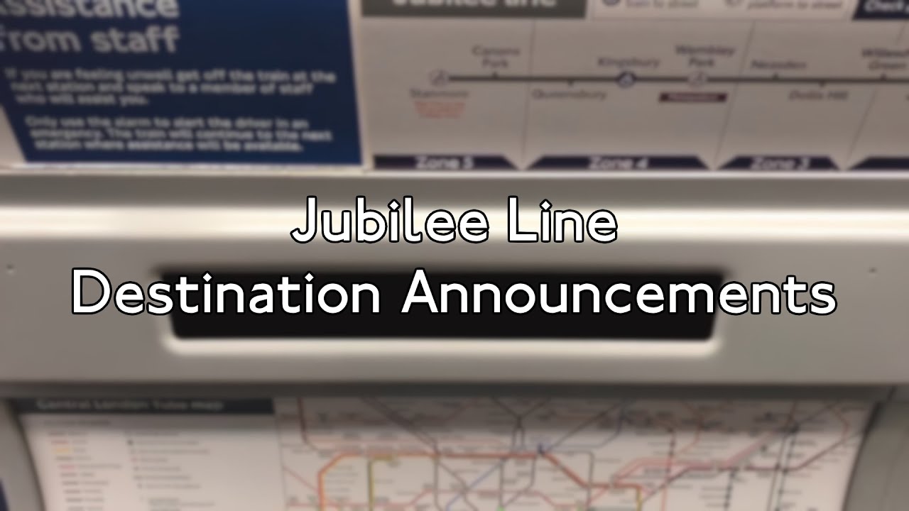Jubilee Line - Destination Announcements (PIS Emulation) - YouTube