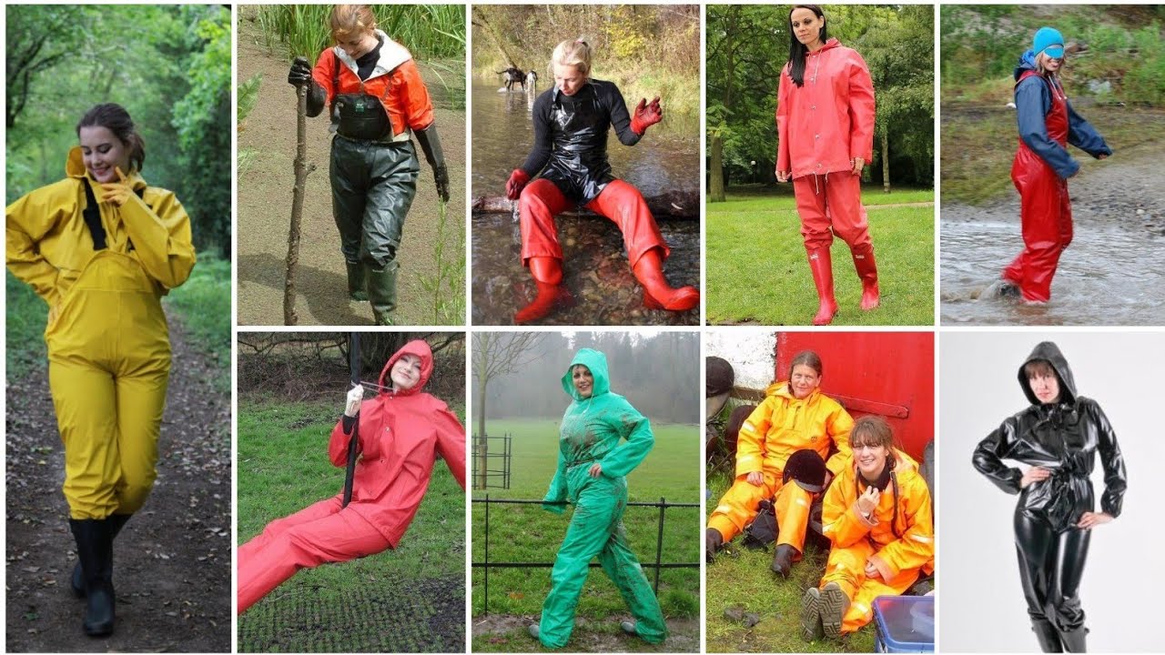 Favourite pvc plastic shiny raincoat/rain suits - YouTube