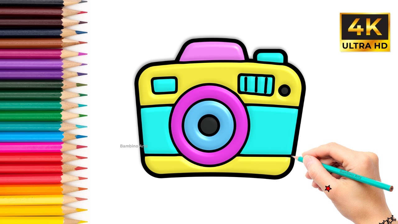 Easy Cute Camera Drawing Tutorial 📸🎨 #camera #drawing @bambinoartz ...