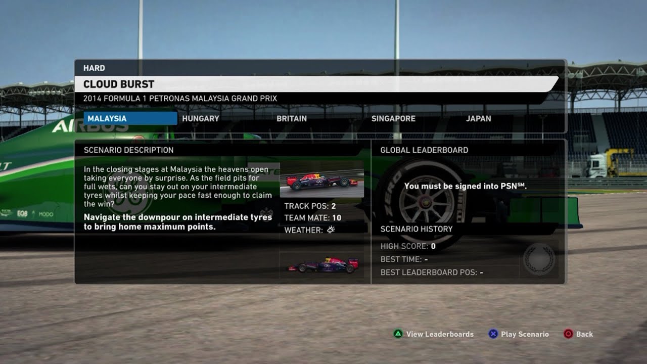 Cloud Burst | F1 2014 Scenario Mode (Hard) - YouTube
