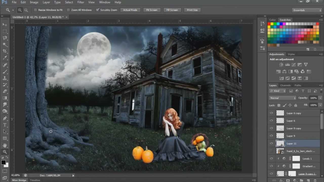 Dark Halloween - Adobe Photoshop Manipulation - By am1rART - YouTube