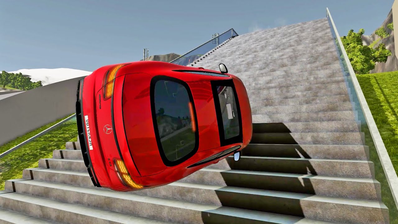 Cars vs Stairs Compilation #8 - BeamNG.Drive | Odycrash - YouTube